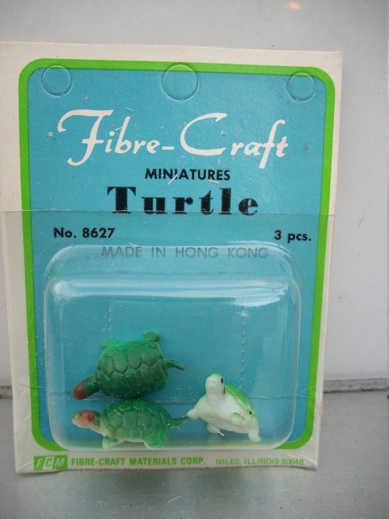 Six Packs Vintage Fibrecraft Miniature Turtles in Factory Box | Etsy