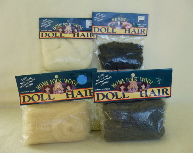 Packaged Wool Natural Fiber Doll Hair: Stock No. 850G Dark - Etsy