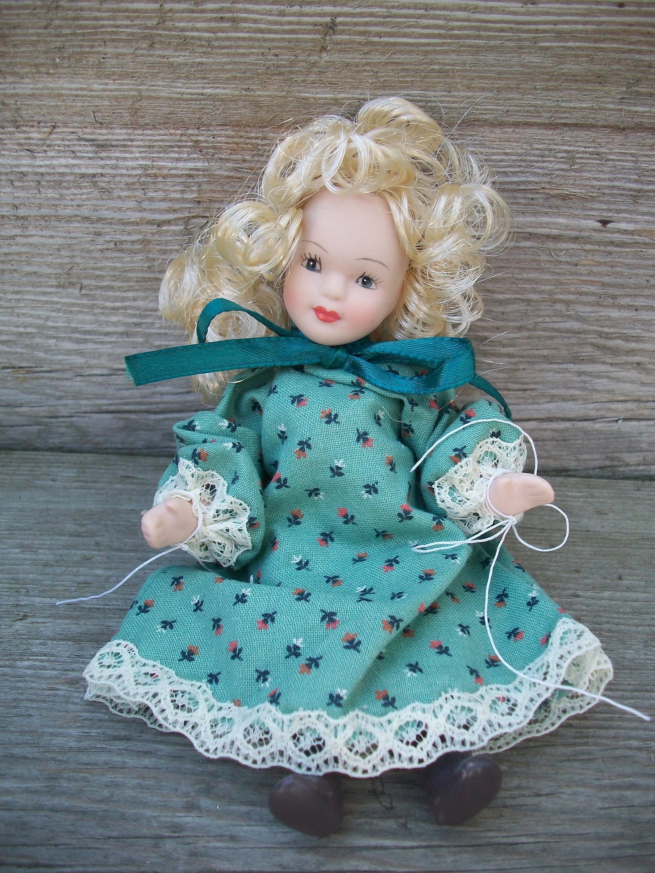 Small 6 Inch Strung Porcelain Doll With Bloomers - Etsy