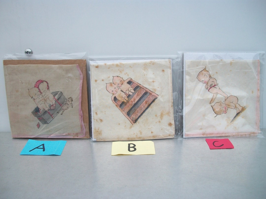 Antique Silk Kewpie Handkerchief * - Etsy