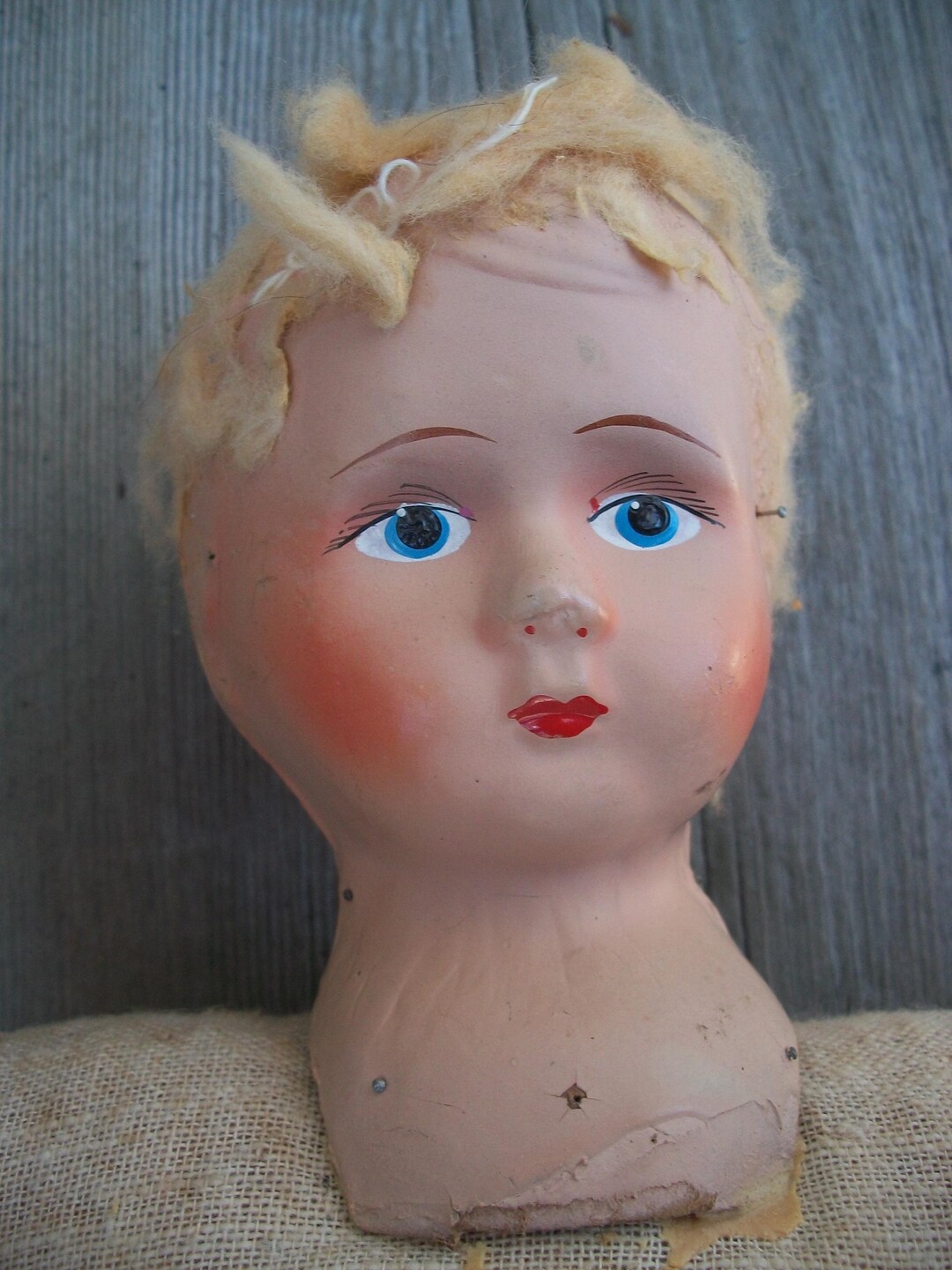 Antique Unmarked 21-inch Cloth Doll Hand Painted Head No Arms - Etsy