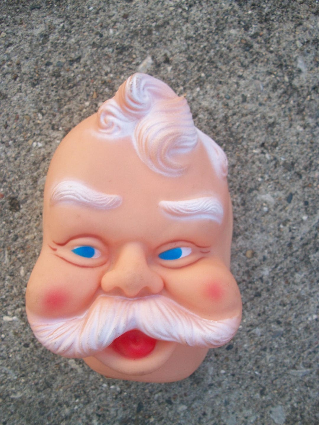 Large 4 Inch Vintage Soft Plastic Santa Face - Etsy