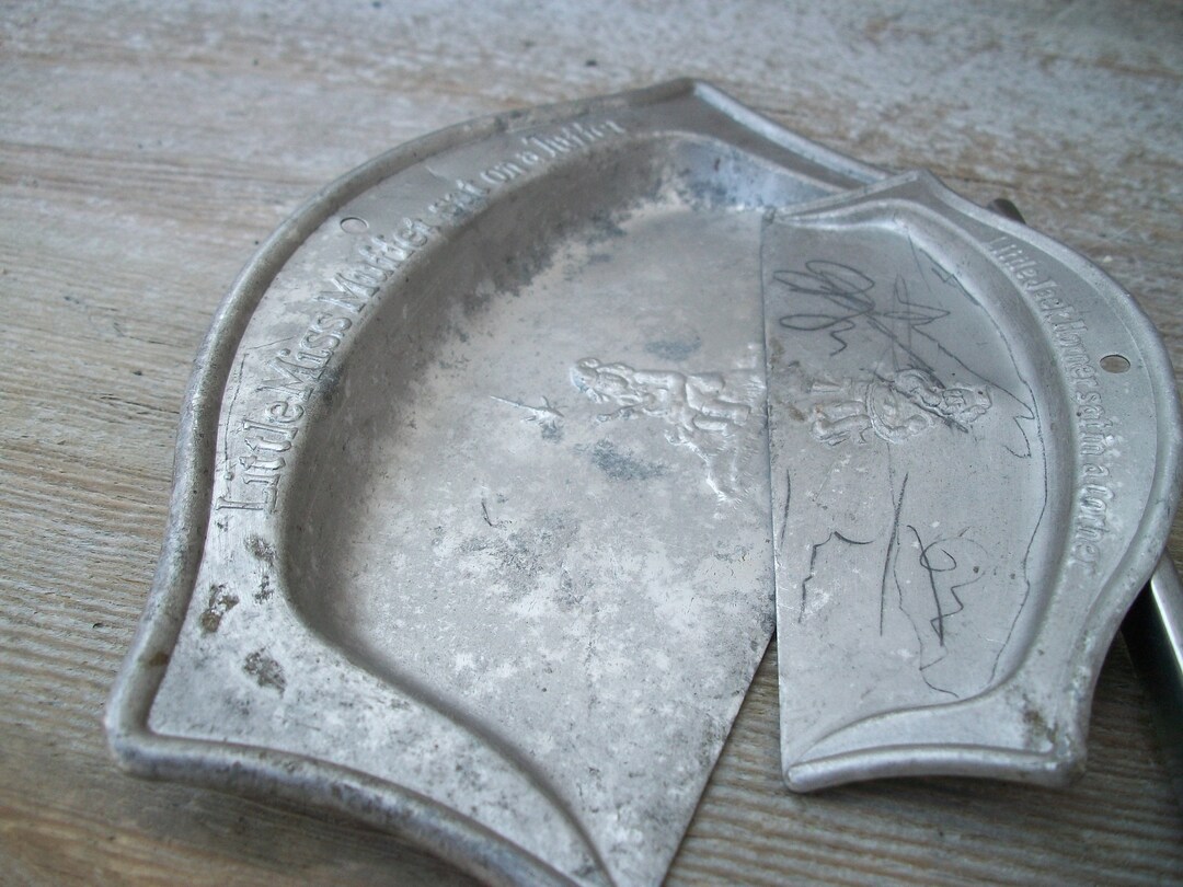 Antique Nursery Rhyme Silent Butler Tin Aluminum Toy Crumb Pans *** - Etsy