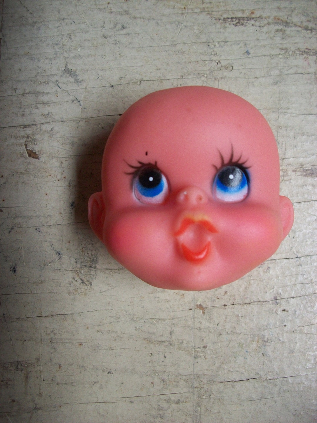 Vintage Small Pink Latex Plastic Vinyl Doll Face Mask (blue Eyes) - Etsy