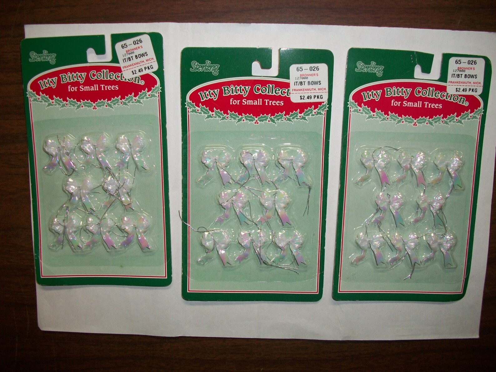 Three Packs of Miniature Christmas Tree Plastic Bows - Pearl White - Etsy
