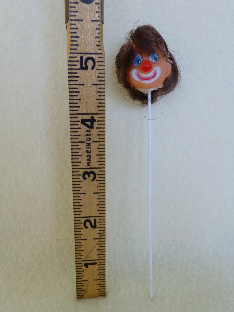 Vintage Tiny Clown 1 Inch Pick Doll Head - Etsy