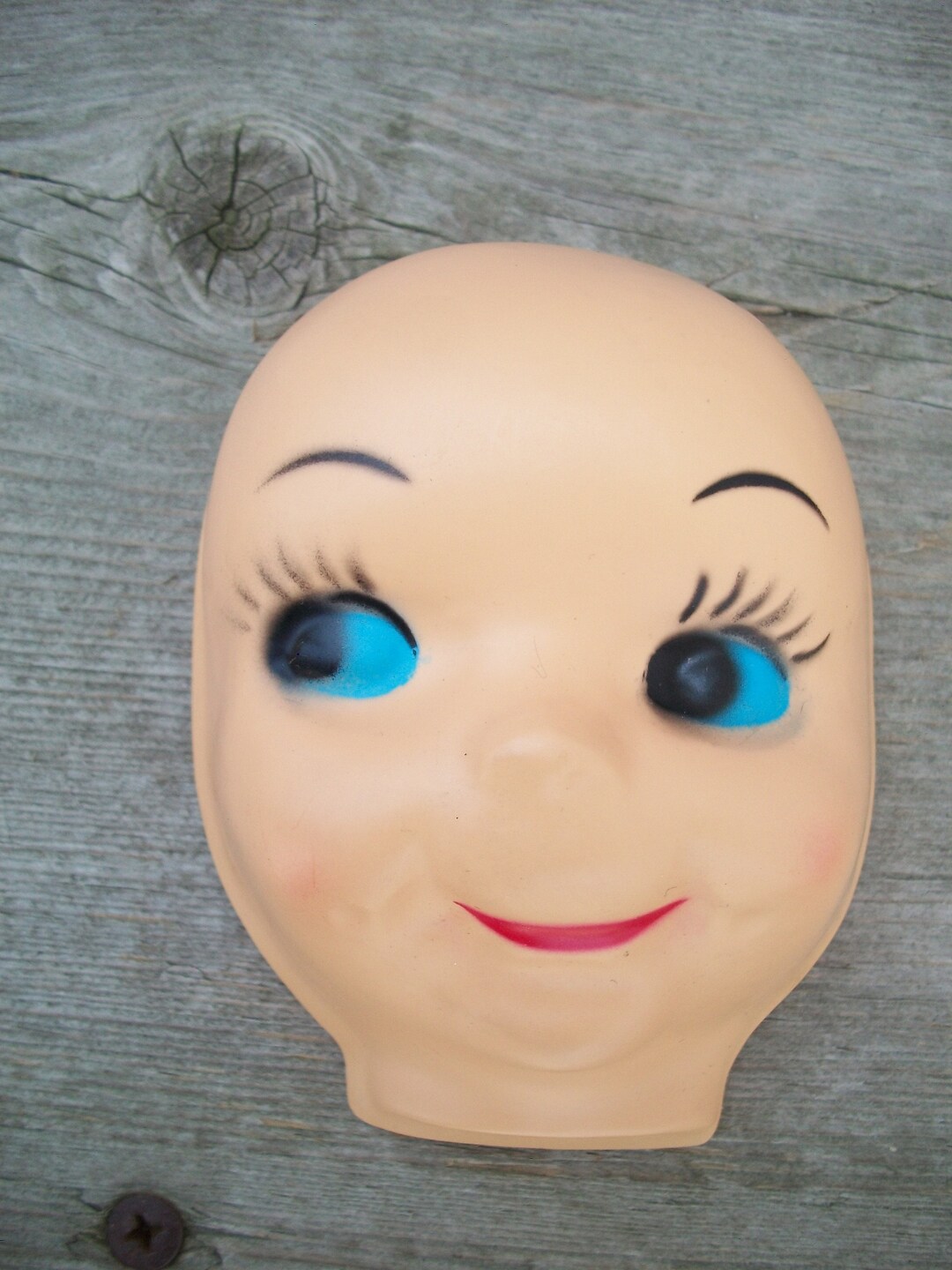 Unusual Vintage Large Plastic Doll Face - Etsy