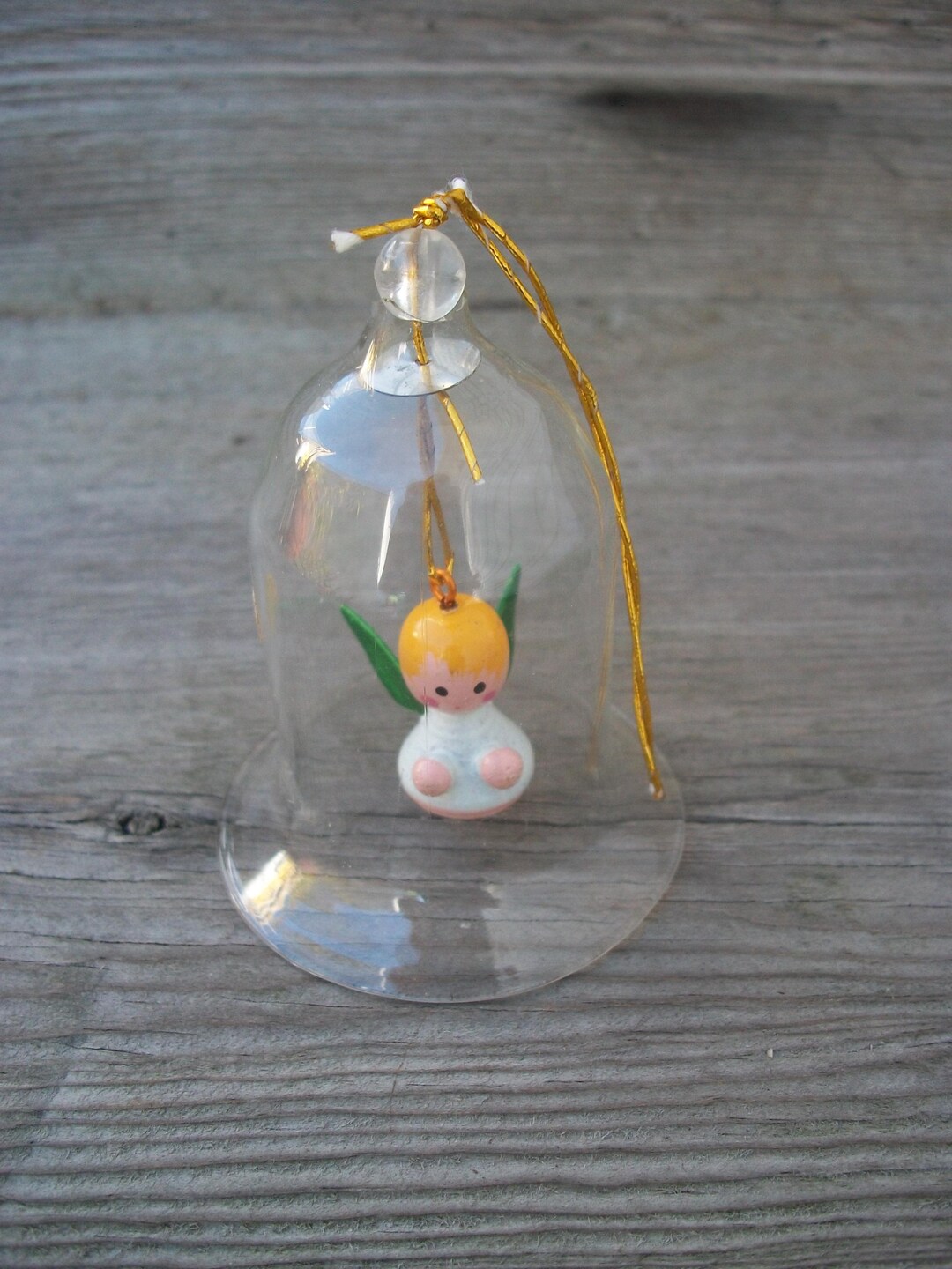Vintage Clear Glass Bell Hanging Ornament - Etsy