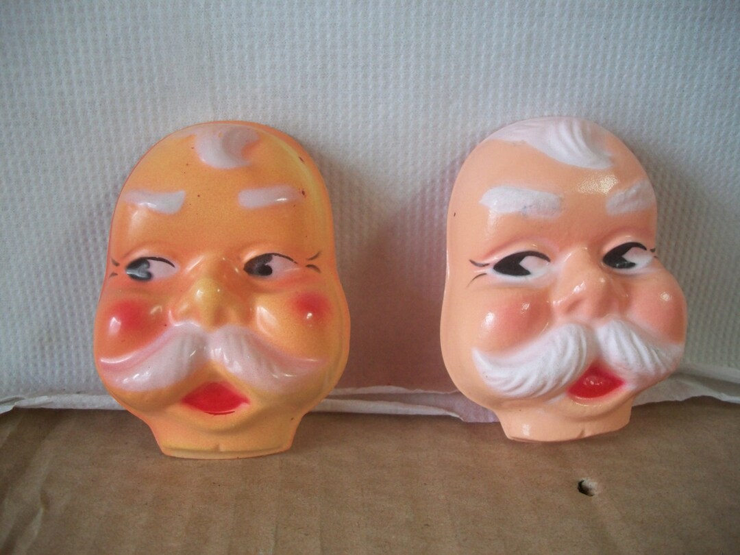 Thin Plastic Celluloid Style Santa Face (closed Neck) - Etsy
