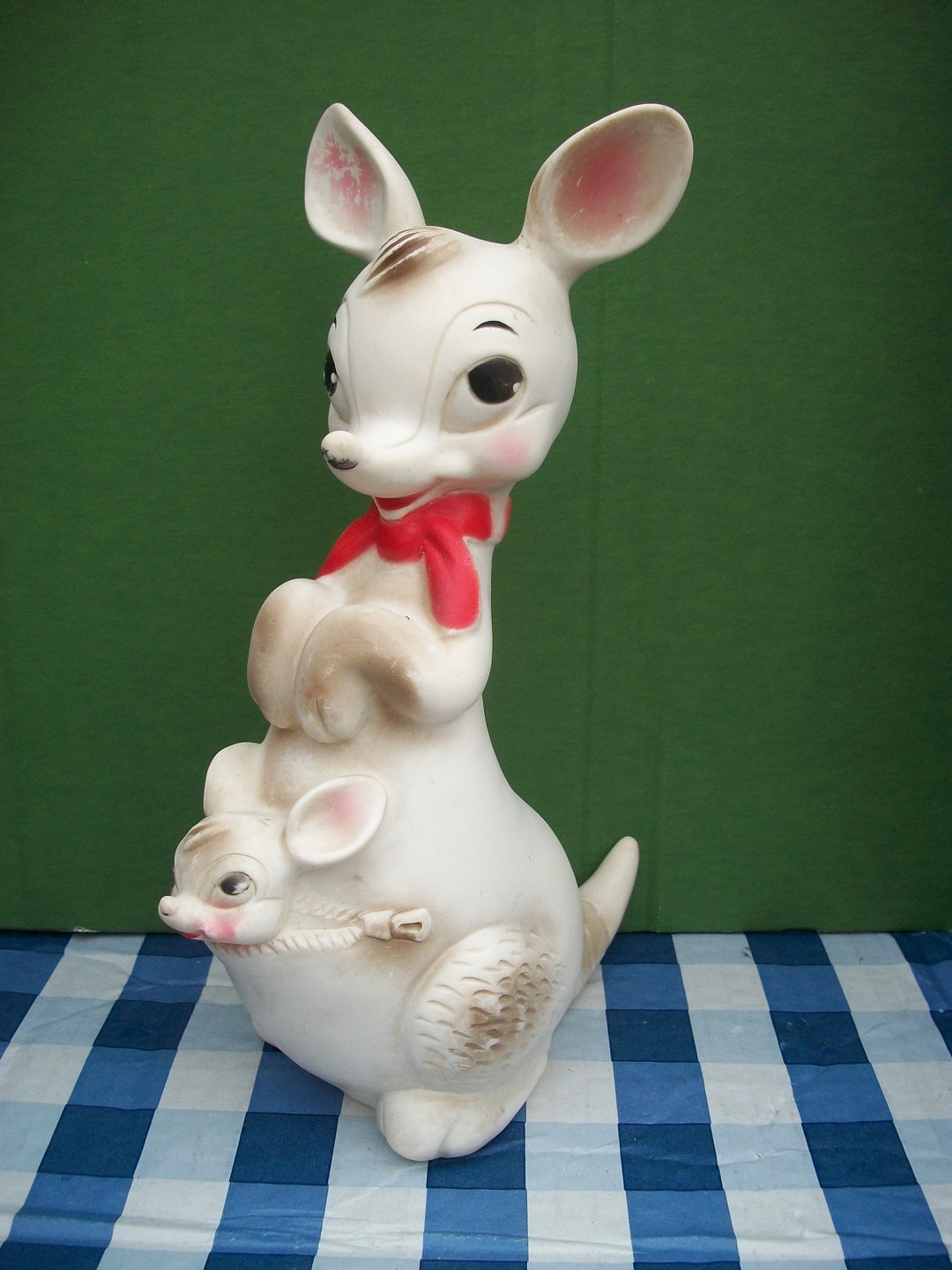 Edward Mobley Rubber Kangaroo Mommy & Baby Squeaker Toy (squeaks ...
