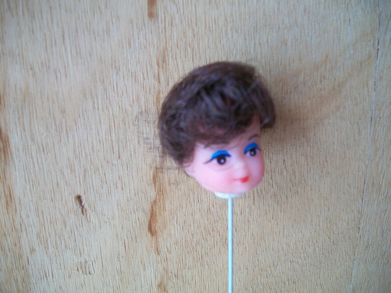 Vintage 1-Inch Plastic Vinyl Doll Head on a Stick | Etsy