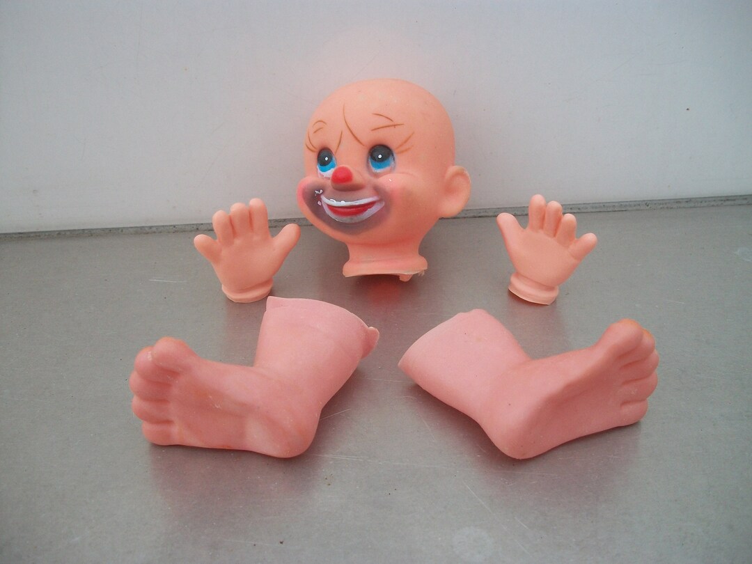 Plastic Vinyl Smiling Clown Hobo Doll Head and Limbs - Etsy