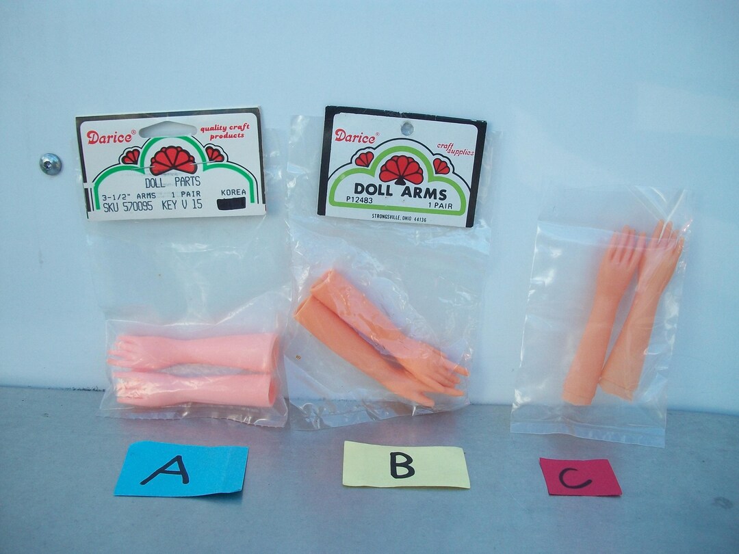 Packaged 3-1/2 Inch Soft Plastic Doll Lady Arms Hands - Etsy