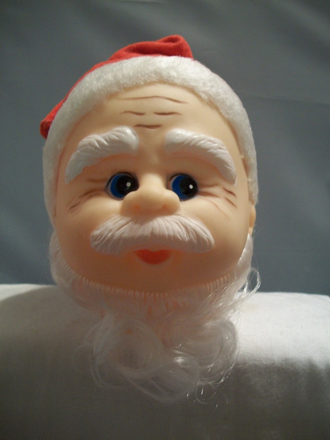 Large 4.5 Inch Plastic Santa Head With Beard - Etsy