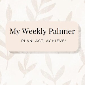 Printable Weekly Planner | Minimalist Digital Planner PDF | Undated ...