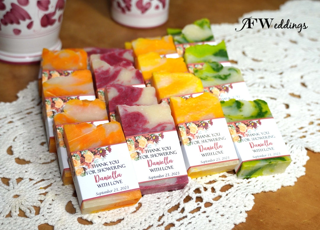 Autumn Floral Soap Favors: Bridal Shower Gifts, Fall Keepsakes, Vegan ...