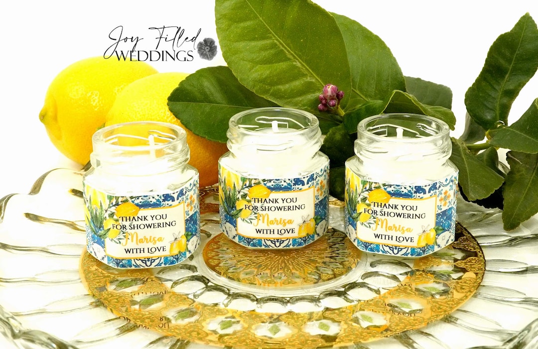 Italian Lemon Candles, Bridal Shower Candle Favors, Italy Wedding ...