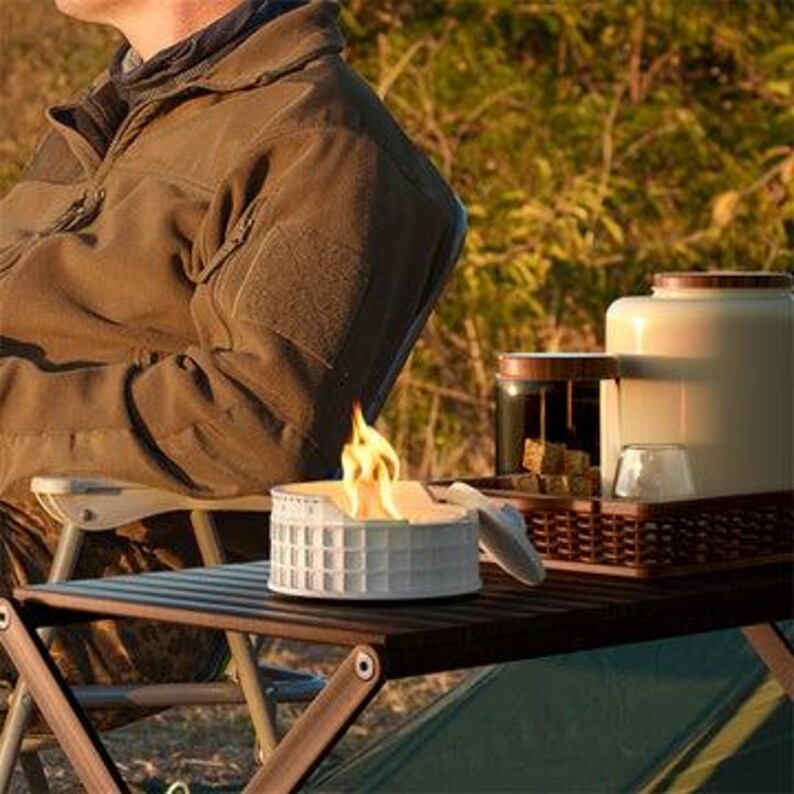 Colosseum Tabletop Fire Pit – Portable Mini Concrete Fire Bowl for ...