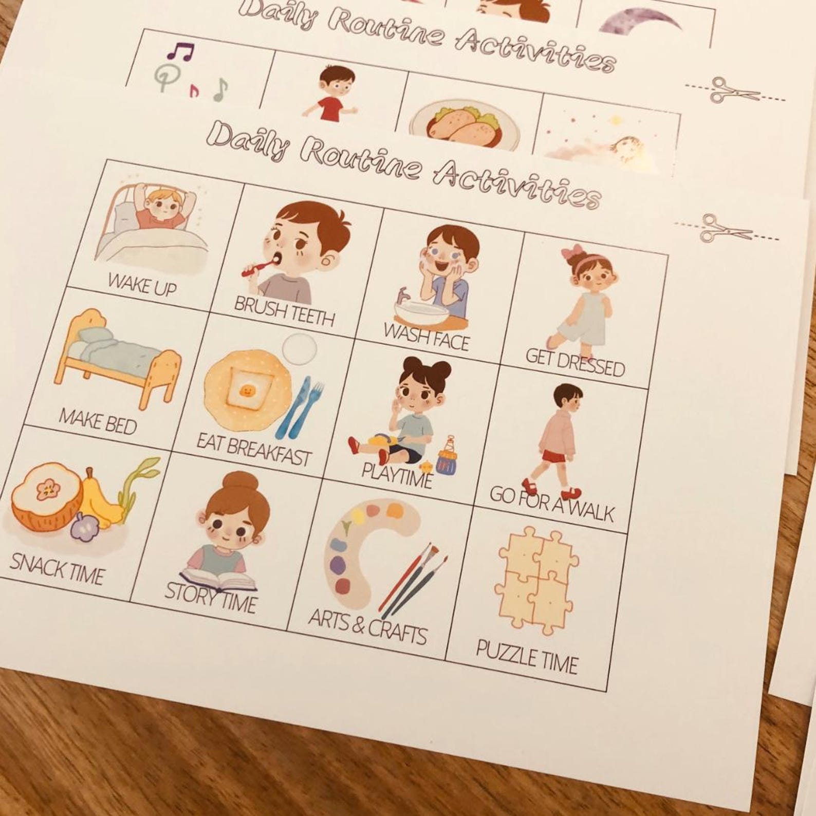 Daily Routine Cards & Chart, Toddler Daily Rhythm, Visual Schedule Kids ...