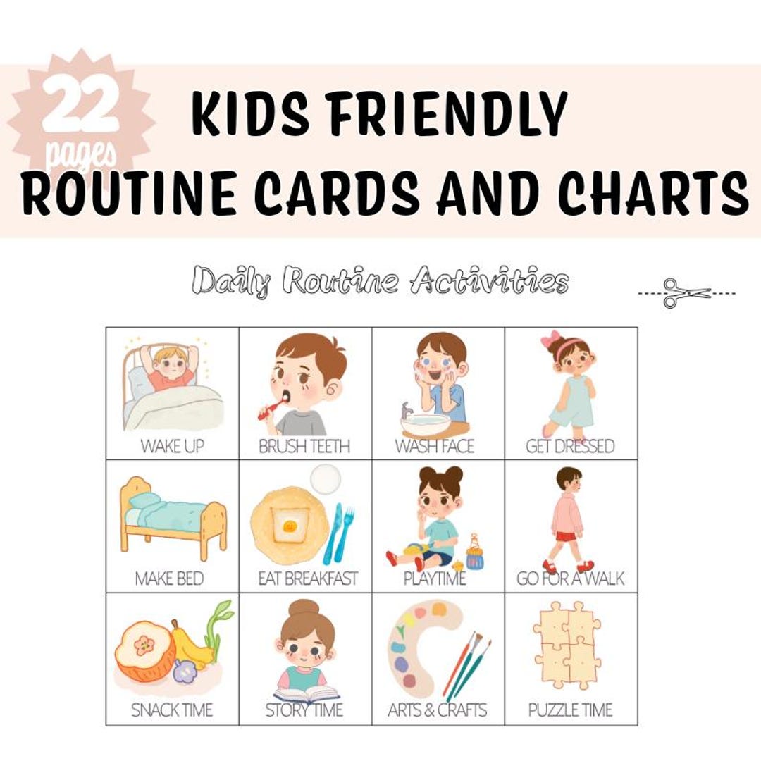 Editable Daily Routine Cards & Chart, Toddler Daily Rhythm, Visual ...