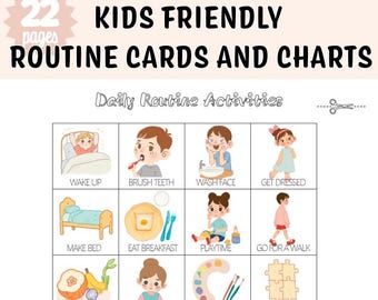 Visual Schedule Kids Daily Routine Chart 80 Cards Chores School ...