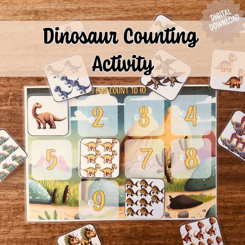 Dinosaur Counting Activity | Printable Dinosaur Math Worksheets for ...