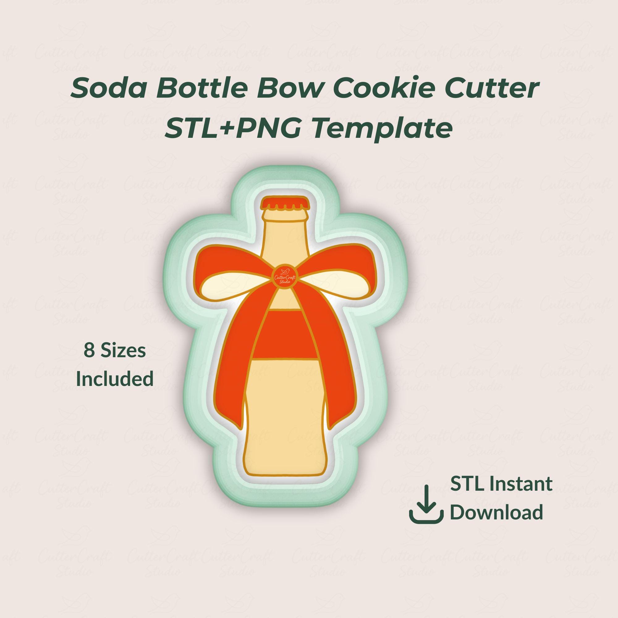 Soda Bottle Cookie Cutter STL | Retro Cola Bottle With Bow | Ready to ...