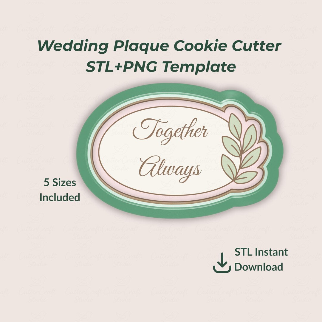 Thank You Cookie Cutter STL | Wedding Favor Plaque | Together Always ...