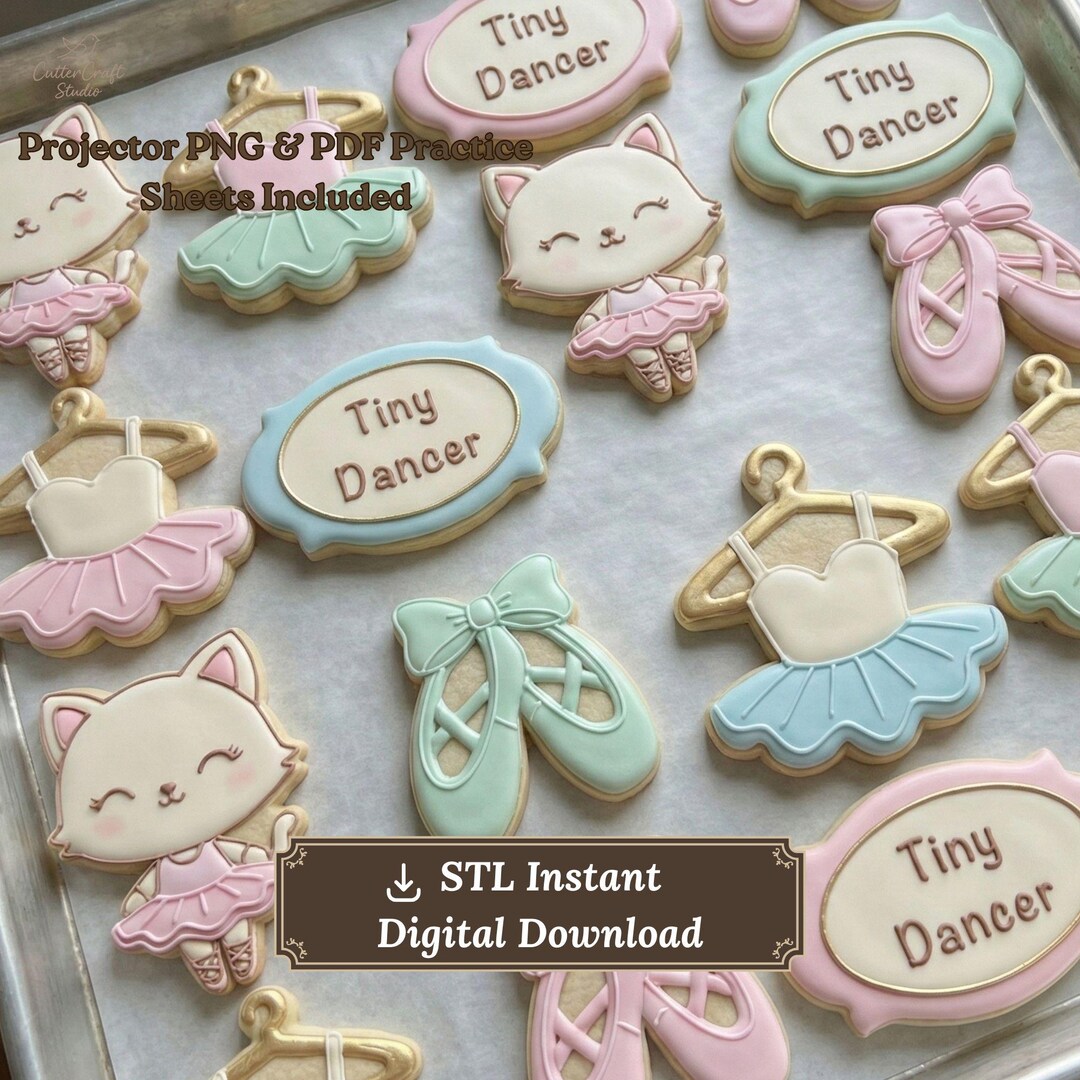 Tiny Dancer Ballet Cookie Cutter STL Set | Ballerina, Ballet Shoes ...