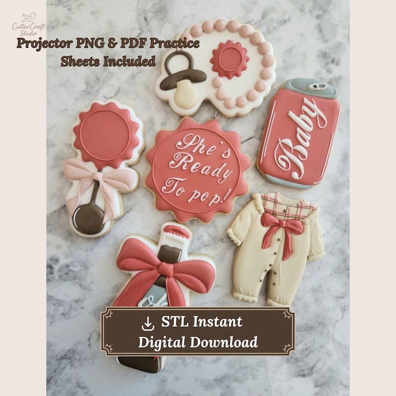 Ready to Pop Cookie Cutter STL Set (6 Designs) | Retro Cola Baby Shower ...