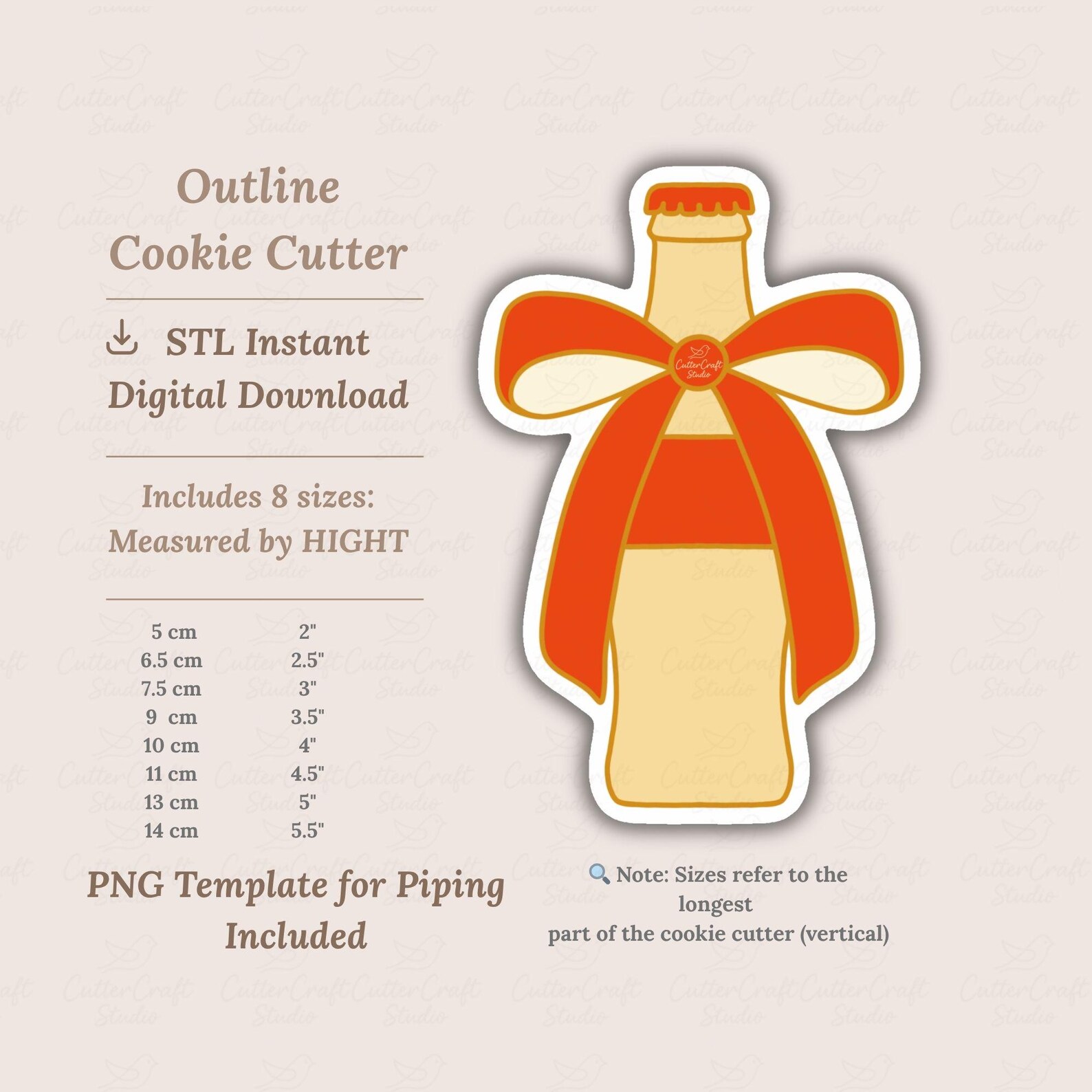 Soda Bottle Cookie Cutter STL | Retro Cola Bottle With Bow | Ready to ...