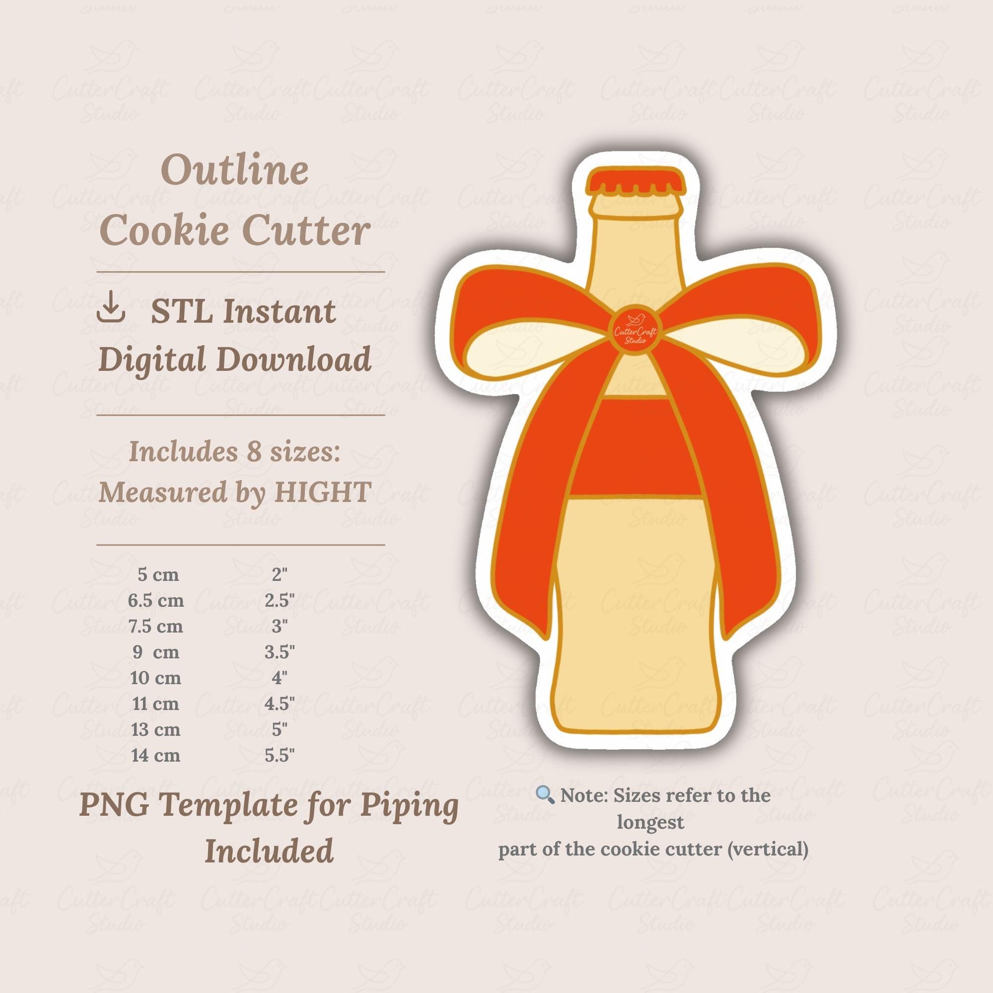 Soda Bottle Cookie Cutter STL | Retro Cola Bottle With Bow | Ready to ...