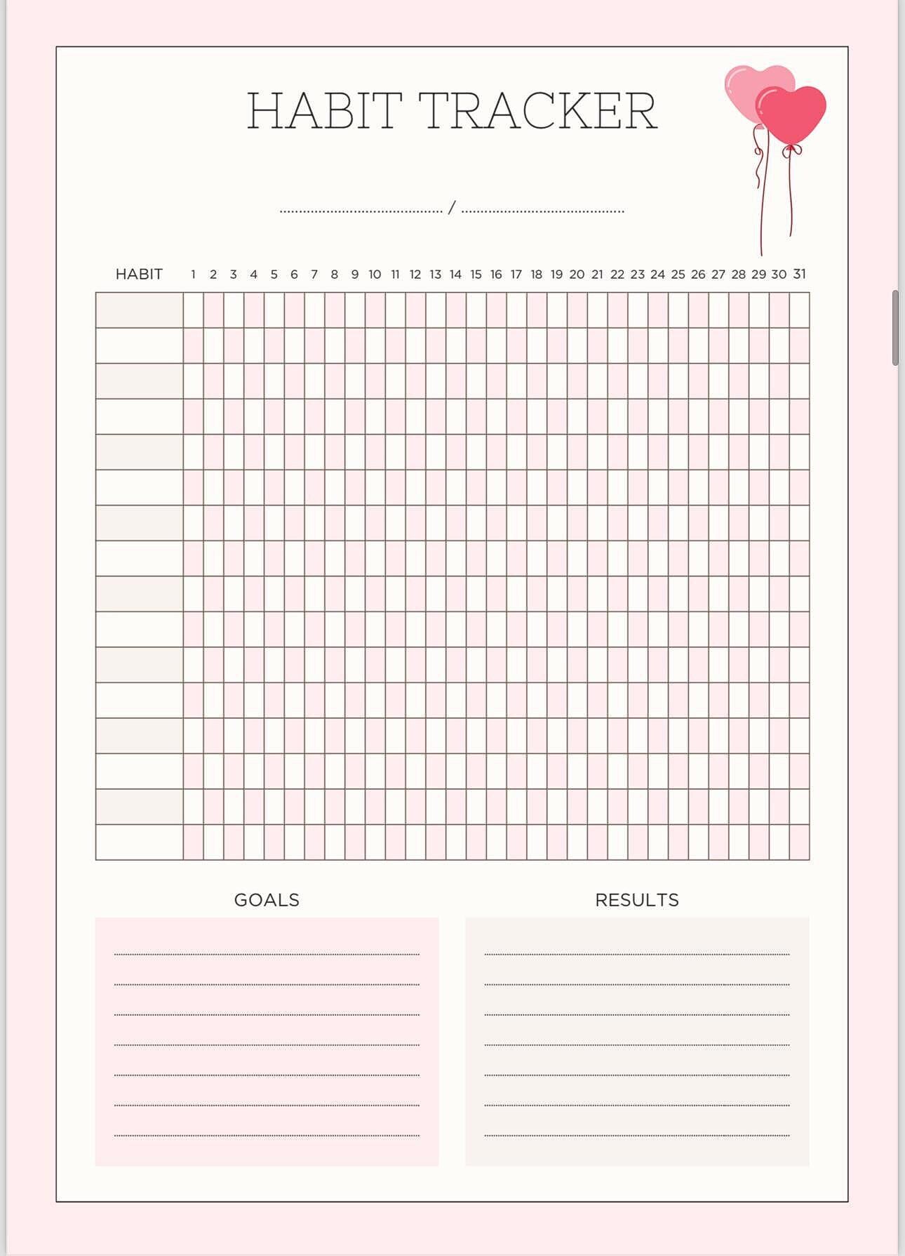 Minimalist Habit Tracker | Digital & Printable Planner | A4 US Letter ...
