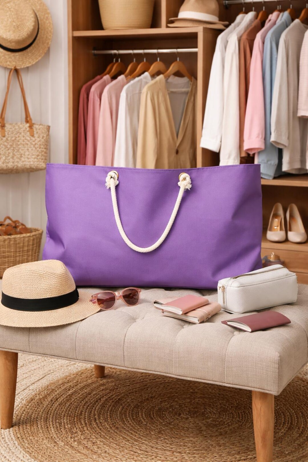 Chic Weekender Bag - Beach Tote - Heather - Etsy