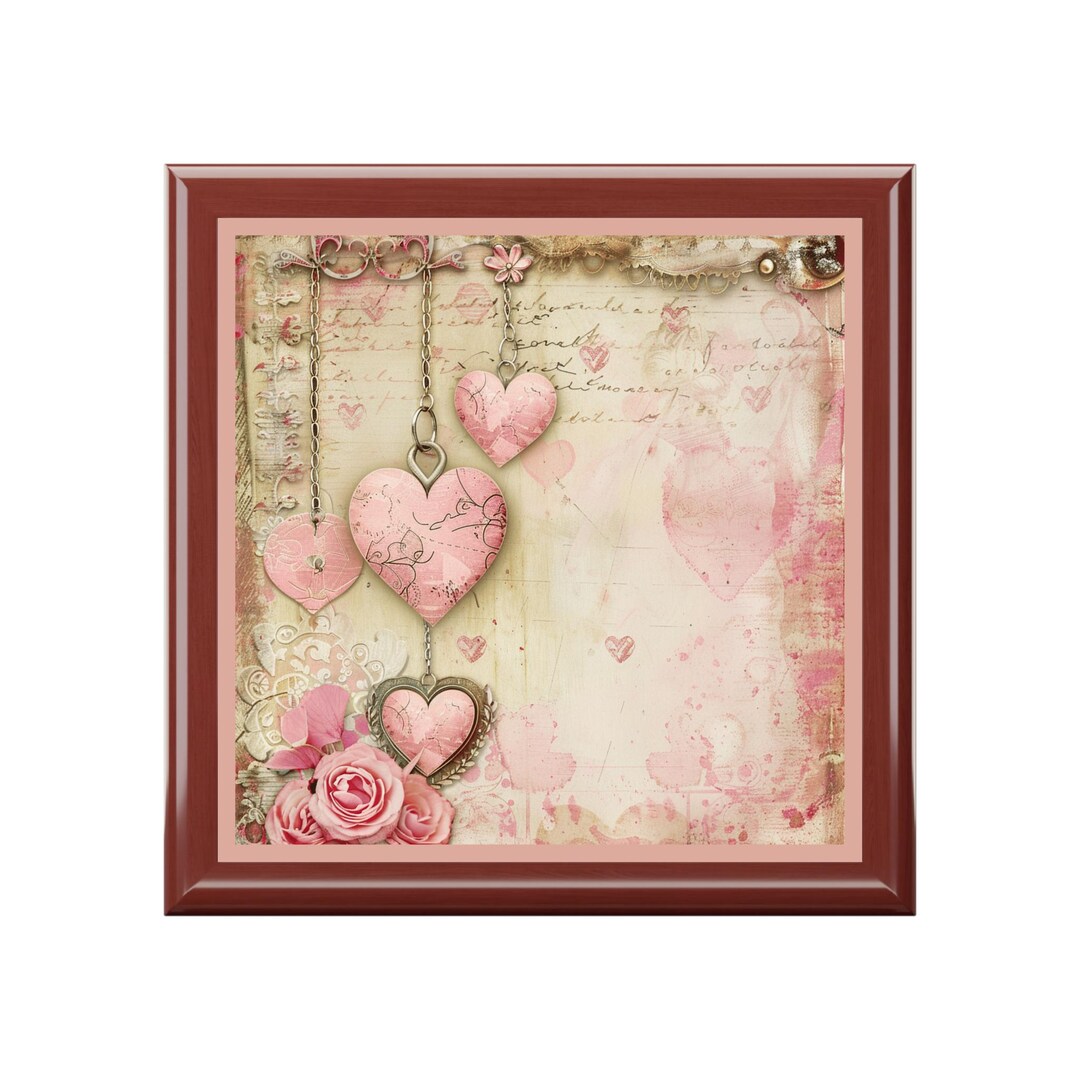 Jewelry Box With Vintage Rose Design - Etsy