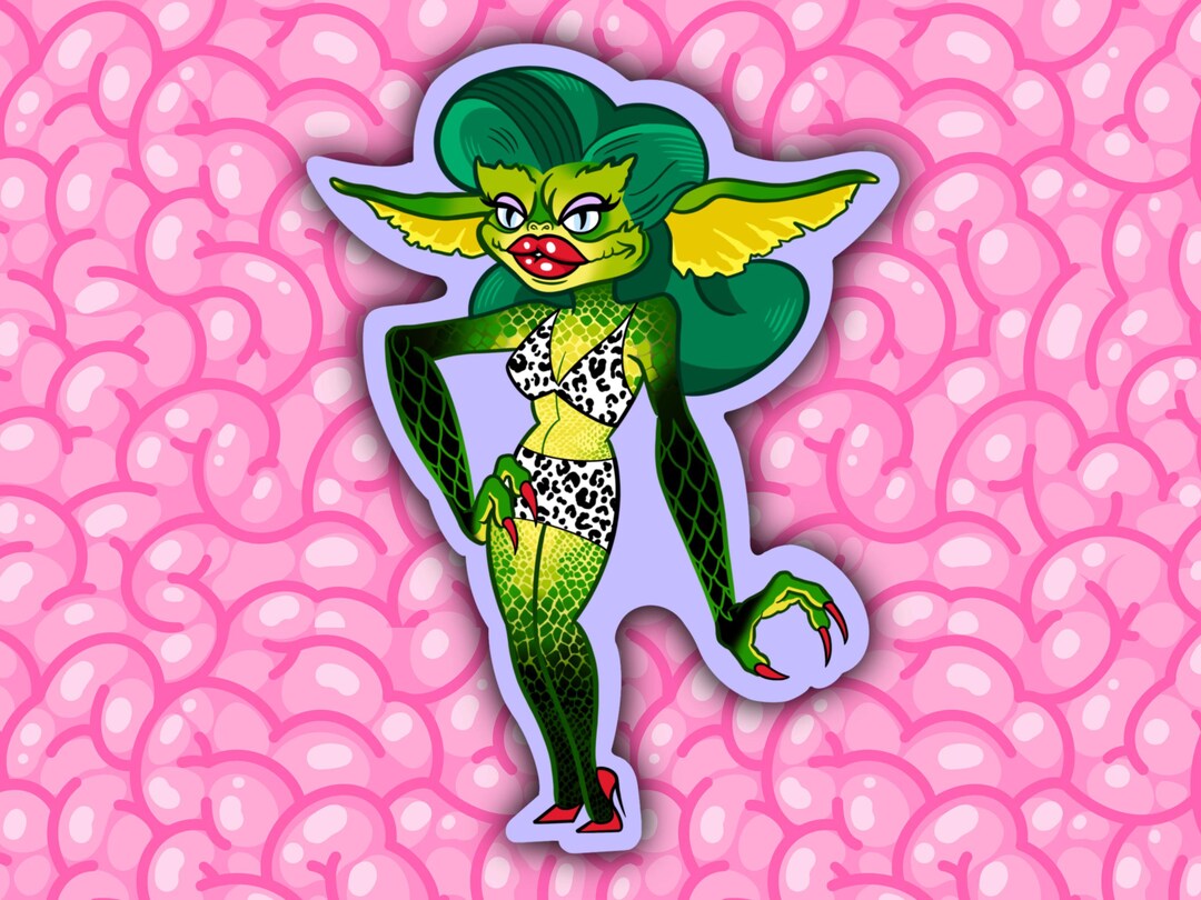 Greta Gremlin Pin-up Sticker // Approx 4" Glossy Vinyl Sticker ...