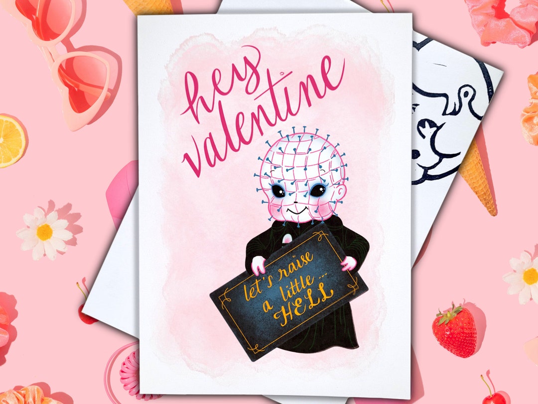 Hellraiser Pinhead Loves You Card // Horror Valentine Card Series // - Etsy
