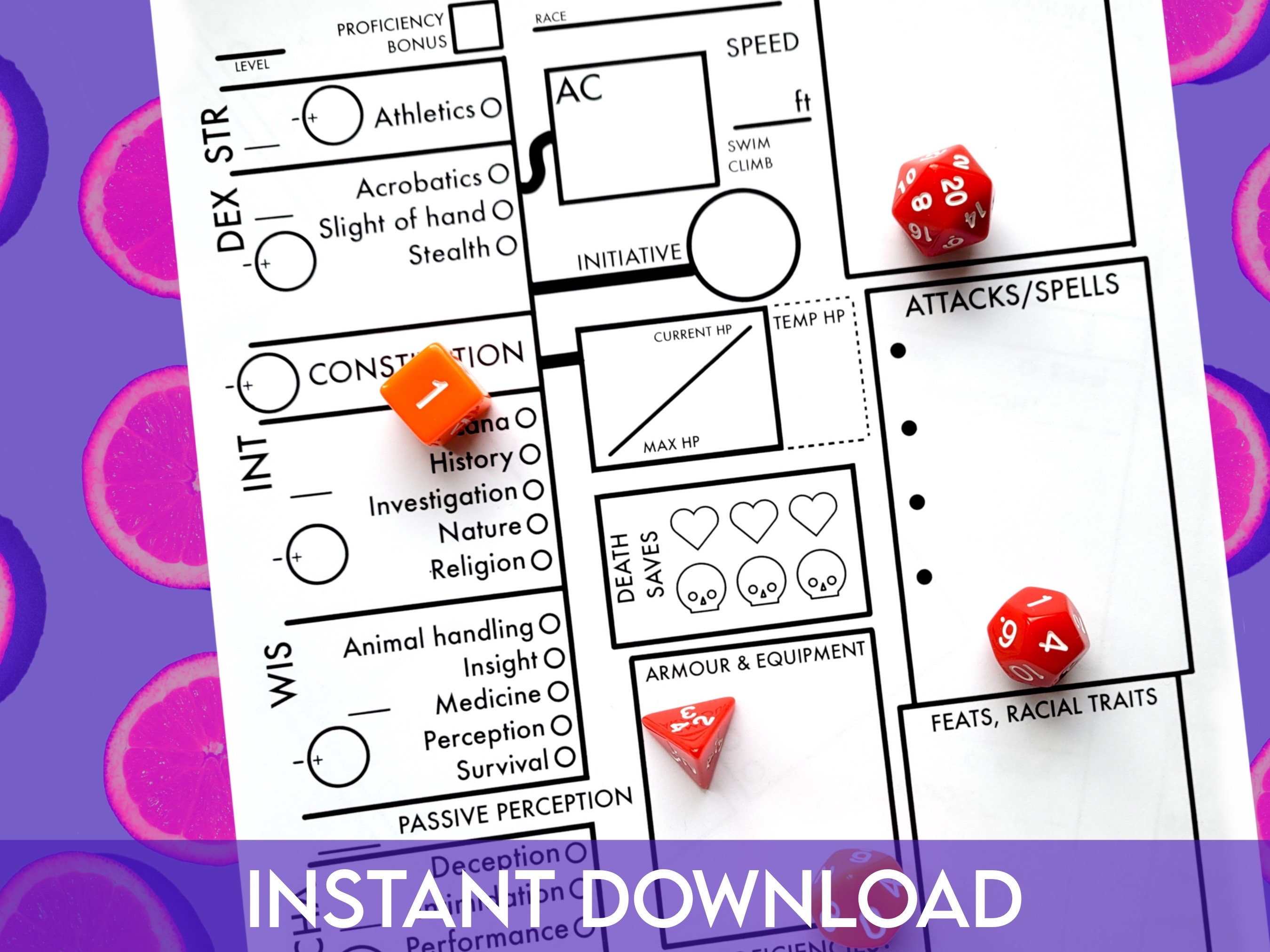 Simple Modern D&D 5e Character Sheets // Form-fillable // Adhd-friendly ...