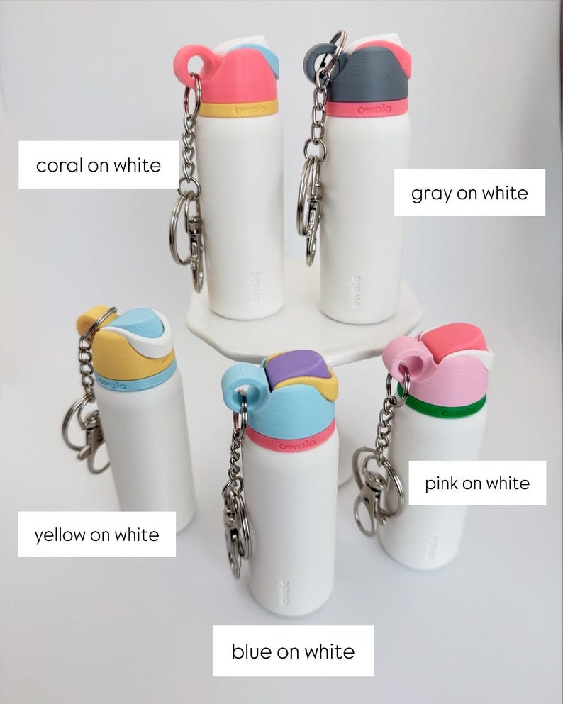 Mini Owala Freesip Inspired 3D Printed Keychain and Chapstick Holder ...