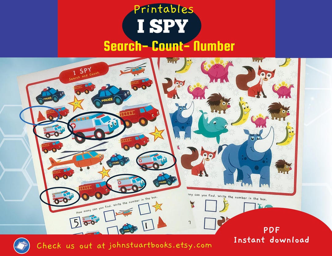 Printable Educational and Learning |I Spy|searching, Counting and ...