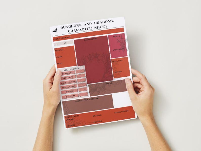 Dnd Rogue Character Sheet, A4 Digital Template - Etsy