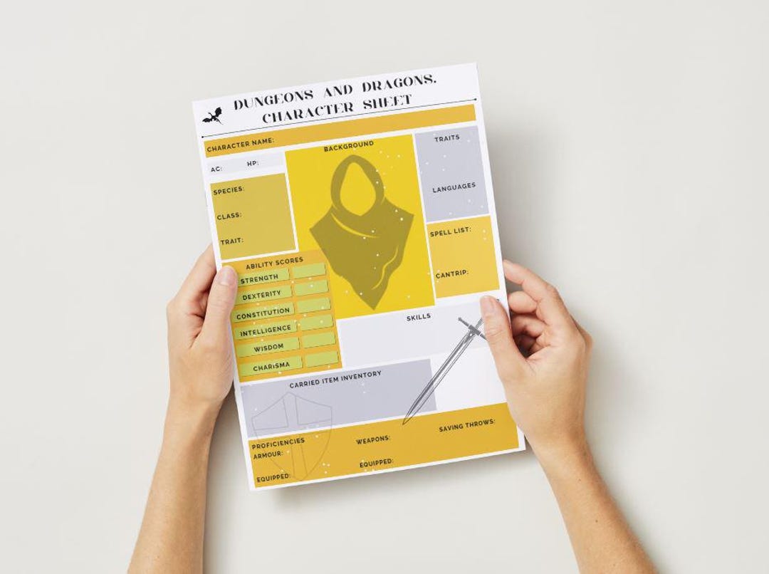 Dnd Paladin Character Sheet, A4 Digital Template - Etsy