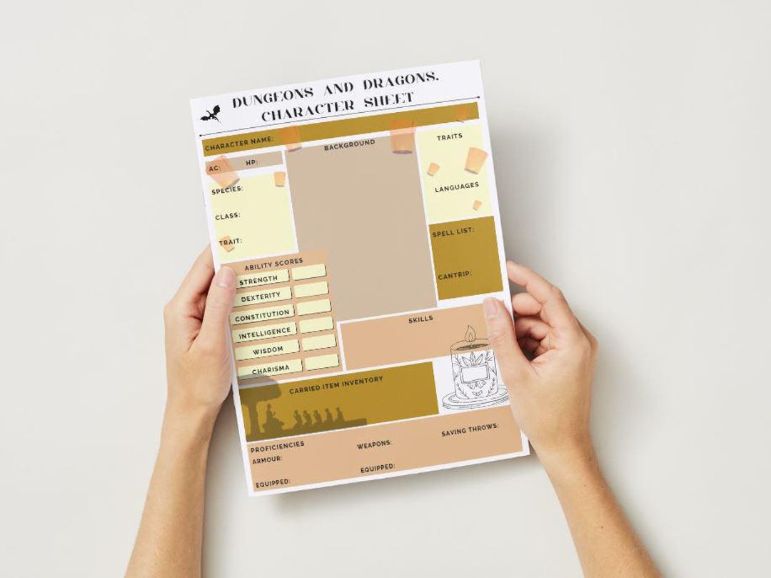 Dnd Monk Character Sheet, A4 Digital Template - Etsy