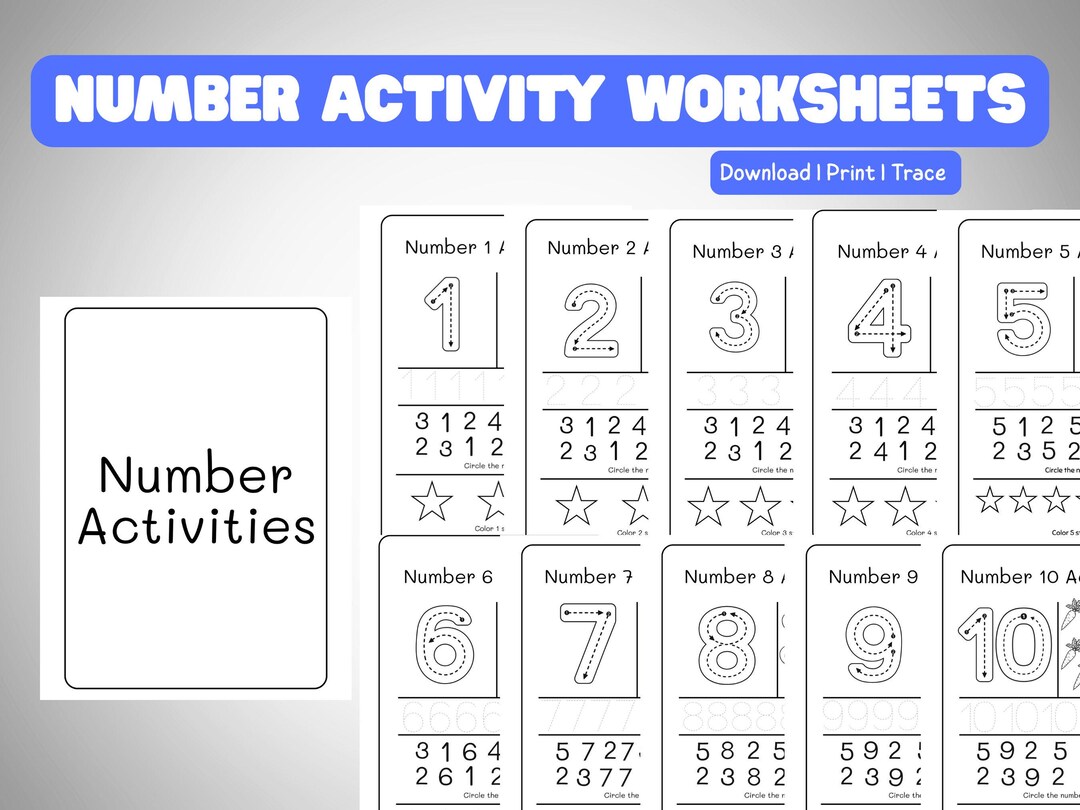 Printable Numbers 1-10 Activity Worksheets | Preschool and Kindergarten ...