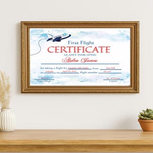 Editable First Flight Certificate – Custom Printable Template for ...