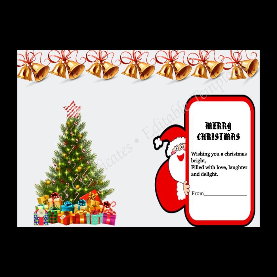 Editable Sweet Christmas Card | Printable Holiday Template | Digital ...