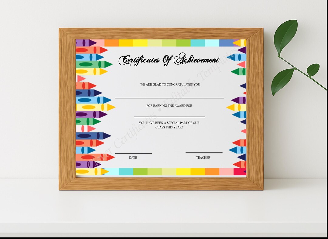 Editable Student Achievement Certificate: Printable Student Award ...