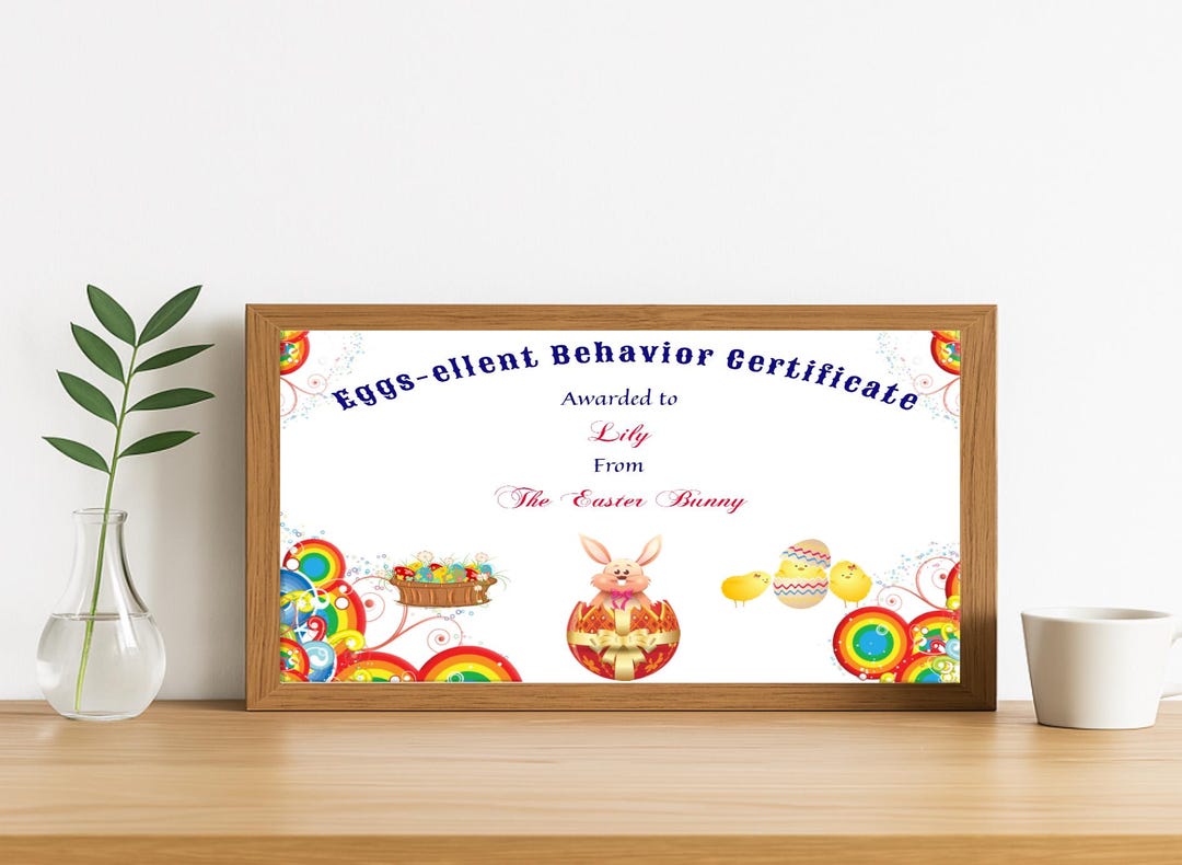 Eggs-ellent Behavior Award Certificate – Editable Printable Template ...