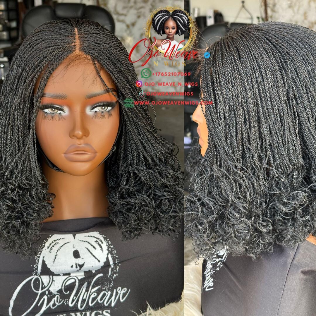 Pre-order Amanda: Hand-braided Micro Braid Closure Wig - Etsy