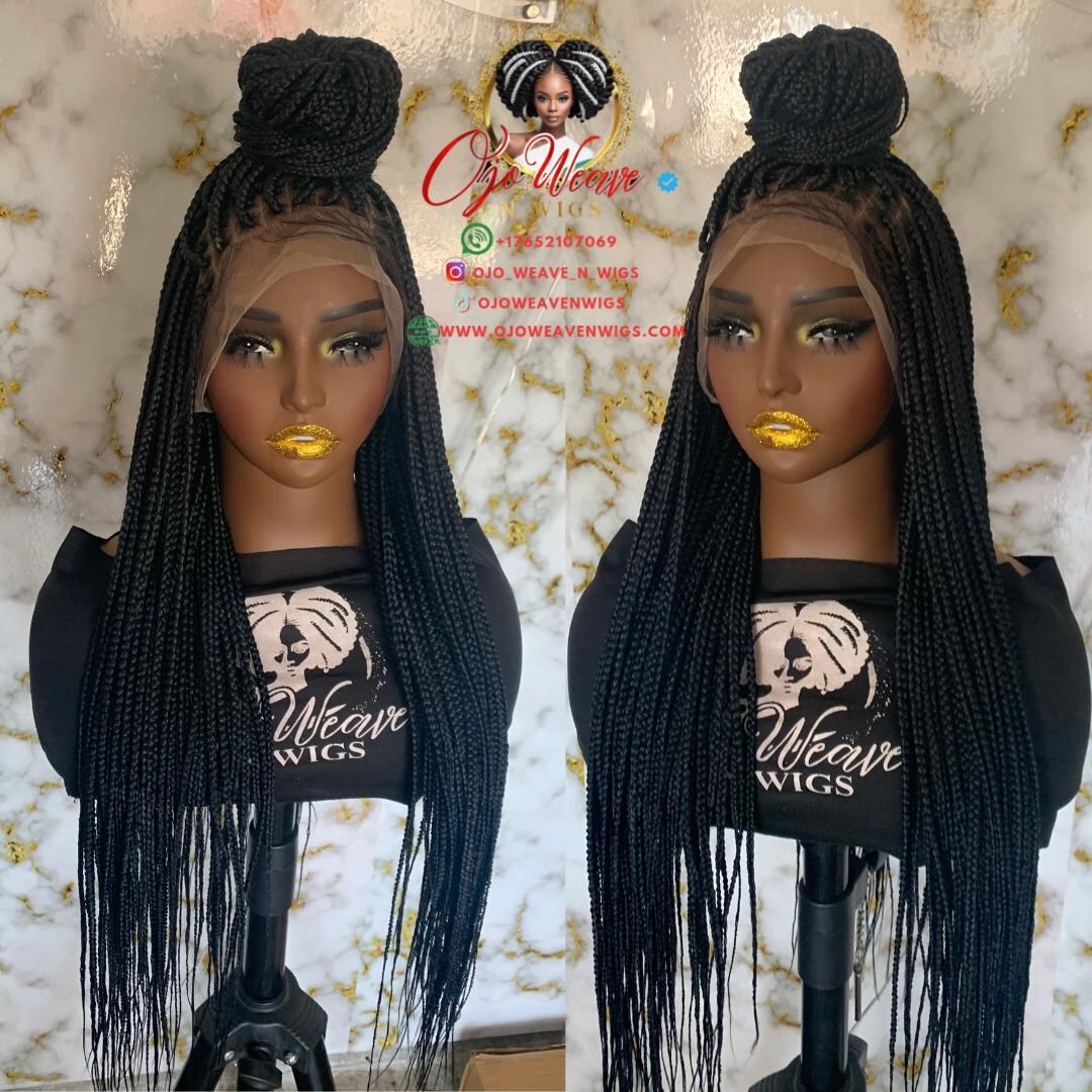 Full Lace Box Braid Wig Color 1b, 26/28 Inch - Made to Order - Etsy